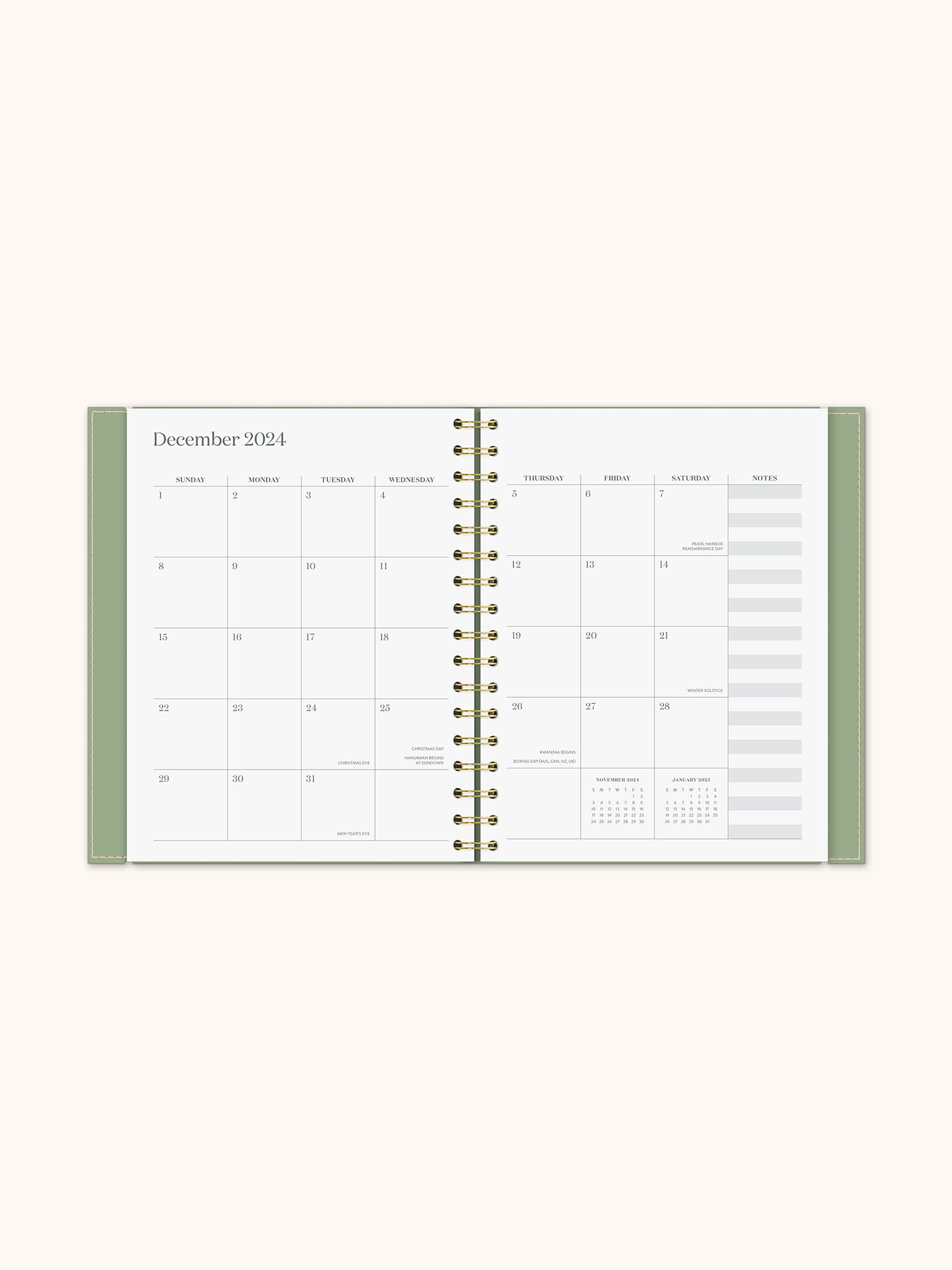 Orange Circle Studio 2024 Real-Time Planner Notebook, 12 Month Spiral Calendar Book with Monthly and Weekly Date Views, Appointment, Budget & Goal Tracker, Journal for School/Work, Golden Hour
