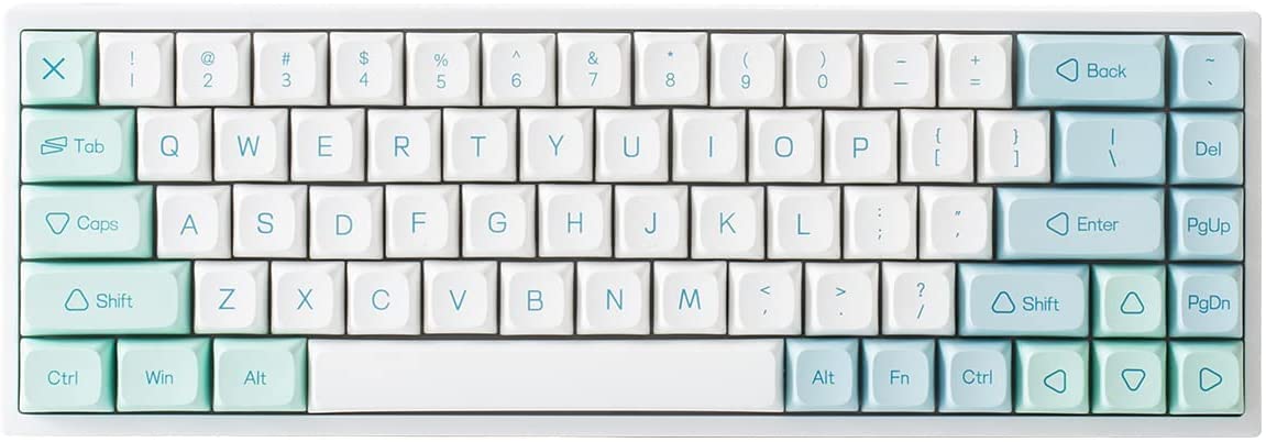 YUNZII YZ68 Mint Wirelss Hot Swappable Mechanical Keyboard 68-Key Gaming Keyboard, RGB Backlit for Mac/Win/Gamers (Gateron Brown Switch, Mint)