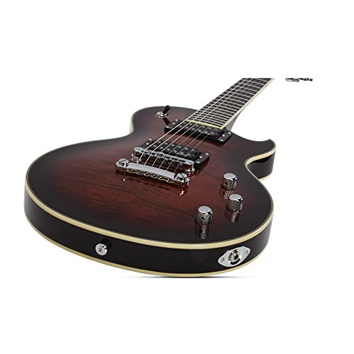 Schecter Solo-II Supreme 6-String Electric Guitar (Cats Eye Black Burst) Bundle with Tripod Guitar Stand and Combo Tuner/Metronome