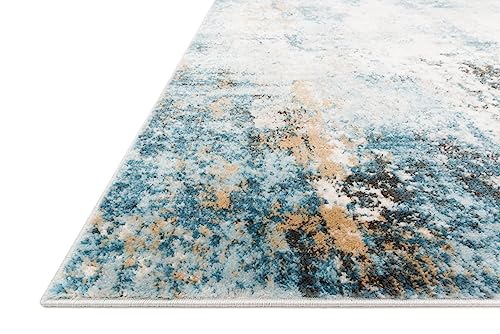 Loloi II Alchemy Collection ALC-05 Denim/Ivory, Contemporary 6'-7" x 9'-2" Area Rug