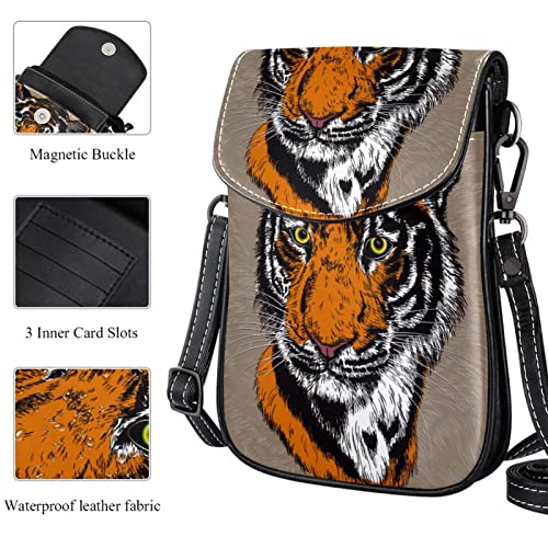 Small Crossbody Bag Tiger Cell Phone Purse Wallet