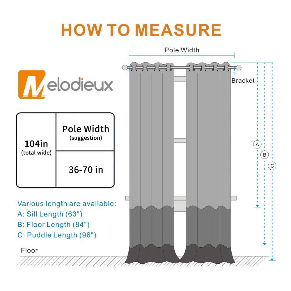 Melodieux Black Geometric Style Room Darkening Grommet Curtains for Living Room Dining Room Bedroom, 52 by 84 Inch, 2 Panels