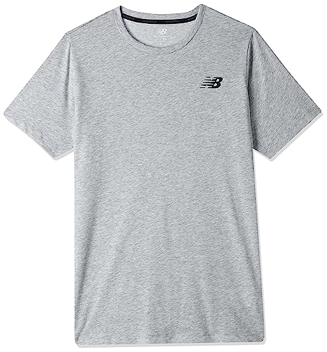 New Balance Men's Heather Tech Short Sleeve, Athletic Grey , Medium
