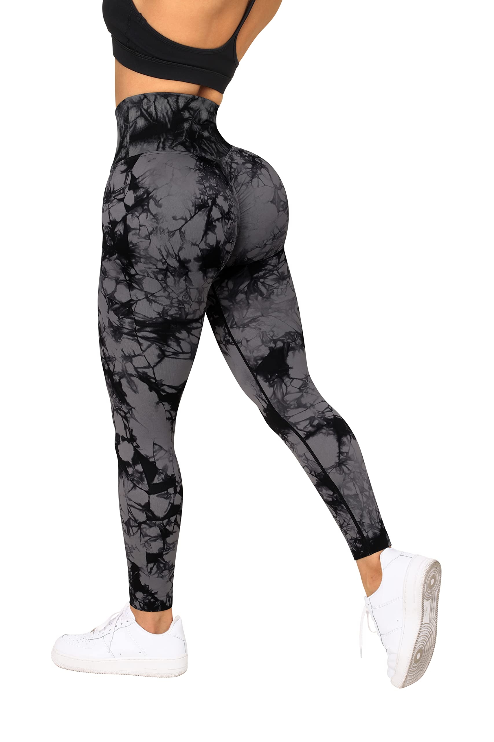 RXRXCOCO Women Seamless Crossover Leggings High Waisted Butt Lifting Workout Yoga Pants Large Rose Red