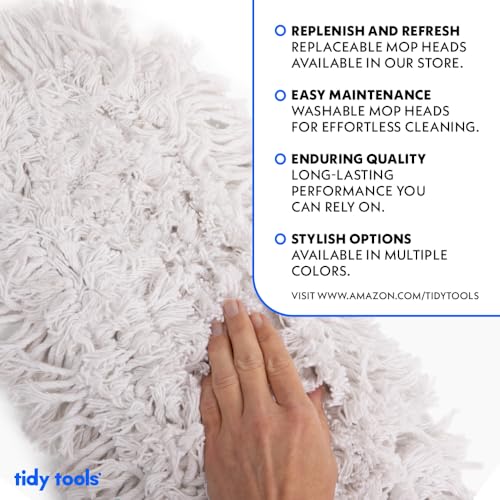Tidy Tools Commercial Dust Mop Replacement Head – 36 x 5 In. Cotton Reusable Mop Head – Industrial Dust Mop Refill for Floor Cleaning & Janitorial Supplies