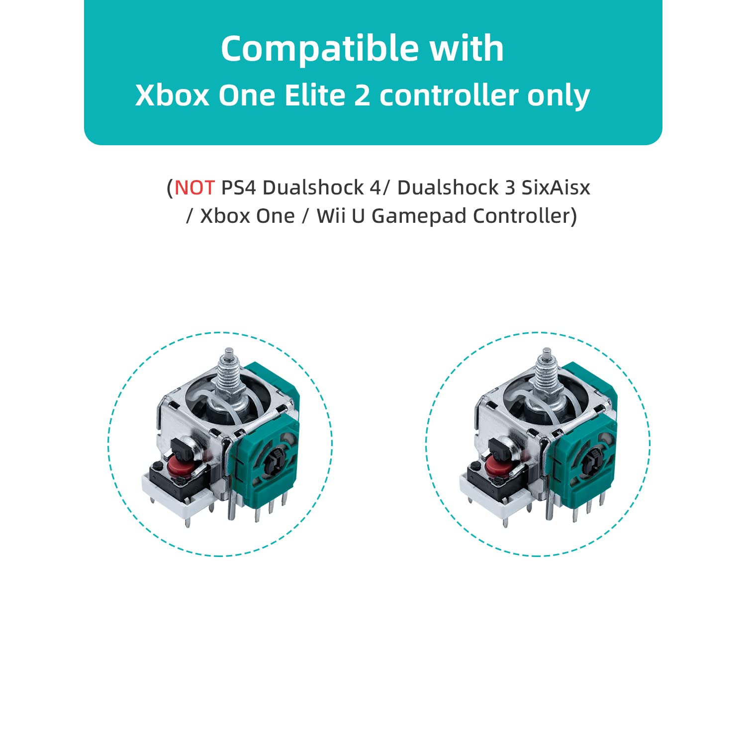 Tolesum Analog Stick Repair Kit for Xbox One Elite Series 2 (2 Pack) - Replacement Repair Module 3D Thumbstick- for Xbox One Elite 2 Controller
