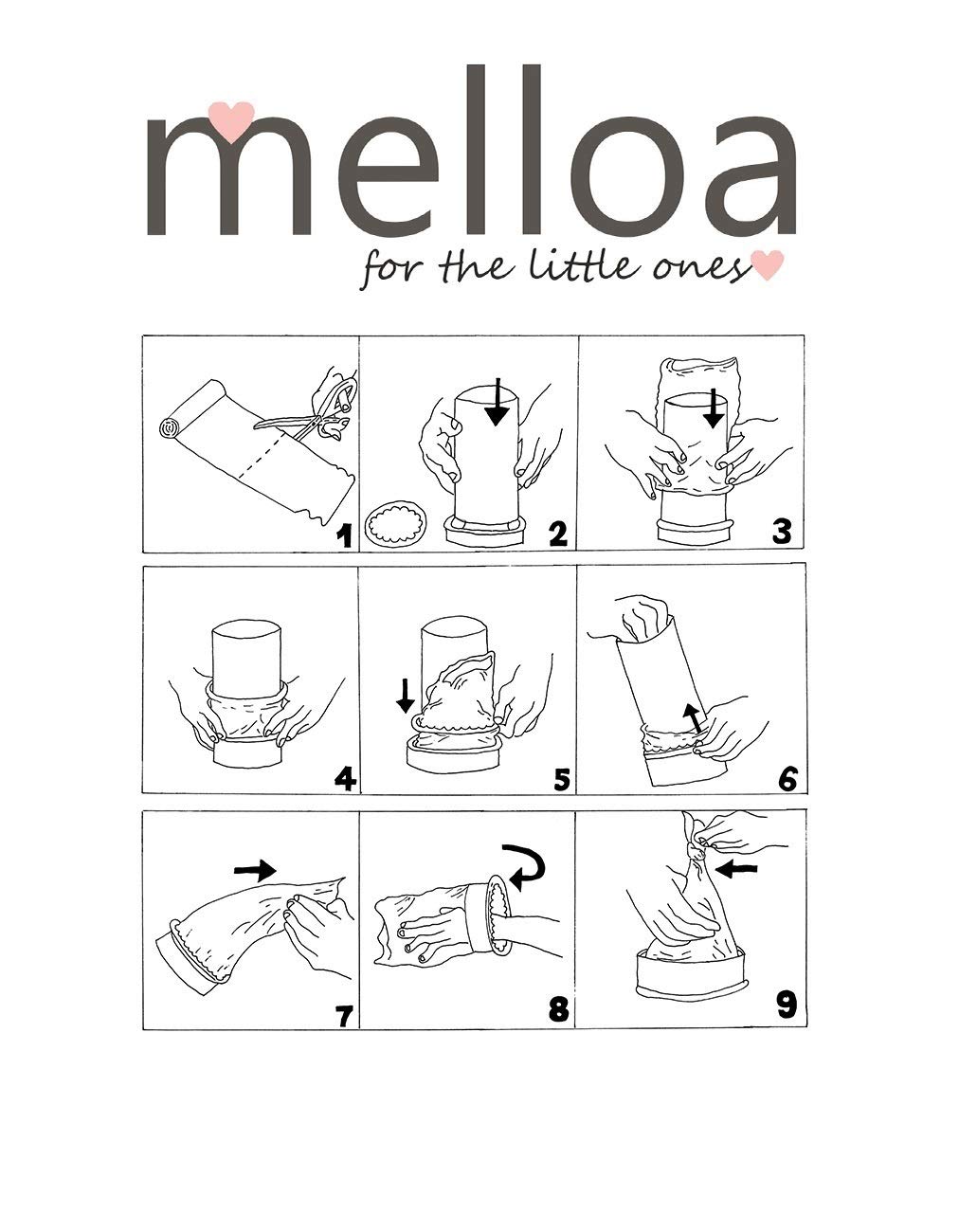 MELLOA nappy bin refill liner compatible with Tommee Tippee Sangenic Tec Twist & Click Simplee models (Blue, 400m + Paper Tube)