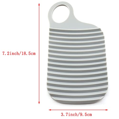 ZYAMY 2pcs Hand-held Mini Washboard, Plastic Washboard, Laundry and Scrubbing Clothes, Suitable for Home Travel, Outdoor, (Gray, White)