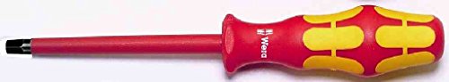 Wera 05004781001 Kraftform Plus VDE 168i Square Socket Insulated Screwdriver, #2 Head, 4" Blade Length
