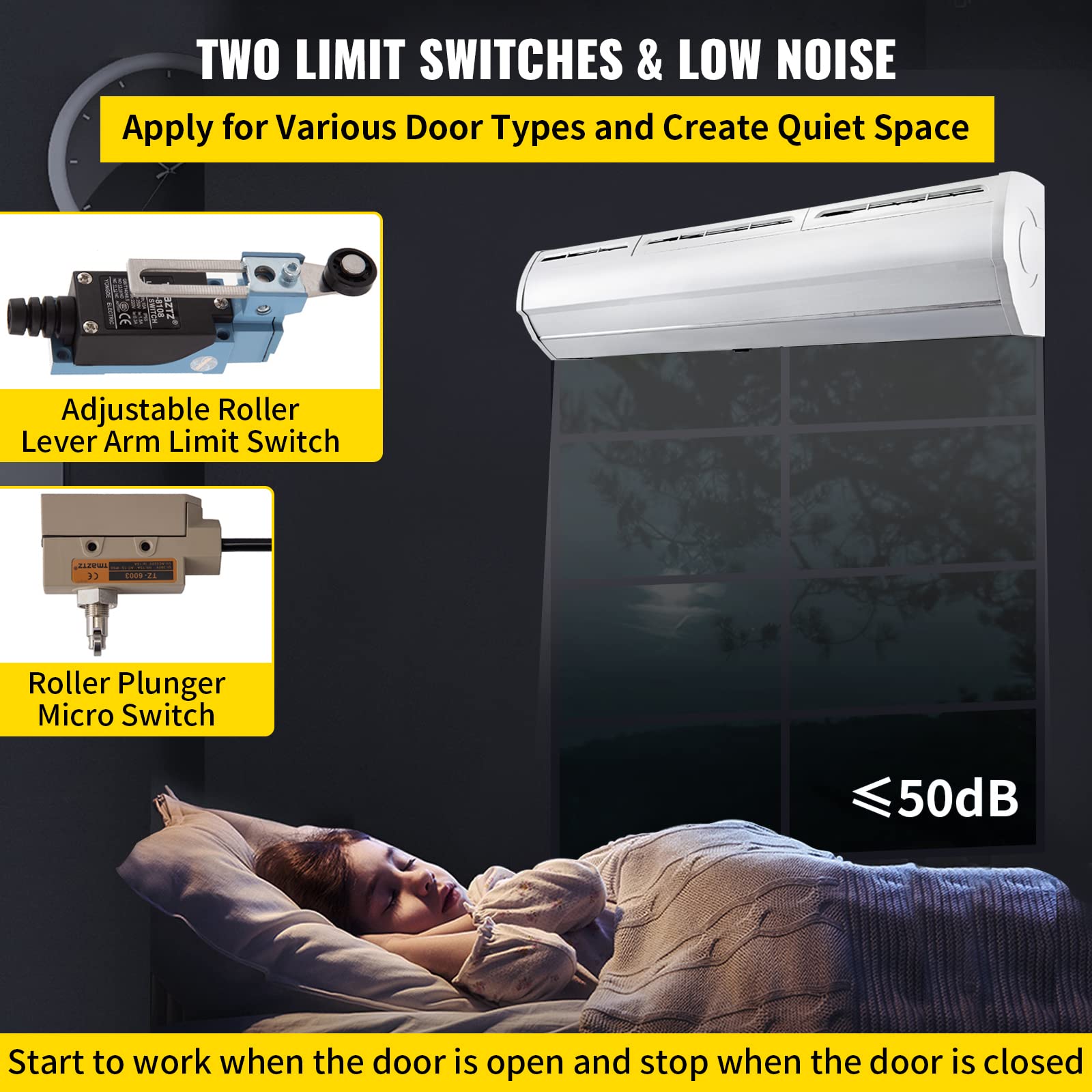 VEVOR 36 Inch 2 Speeds Commercial Indoor Air Curtains for Doors with Two Switches, 110V Unheated, White