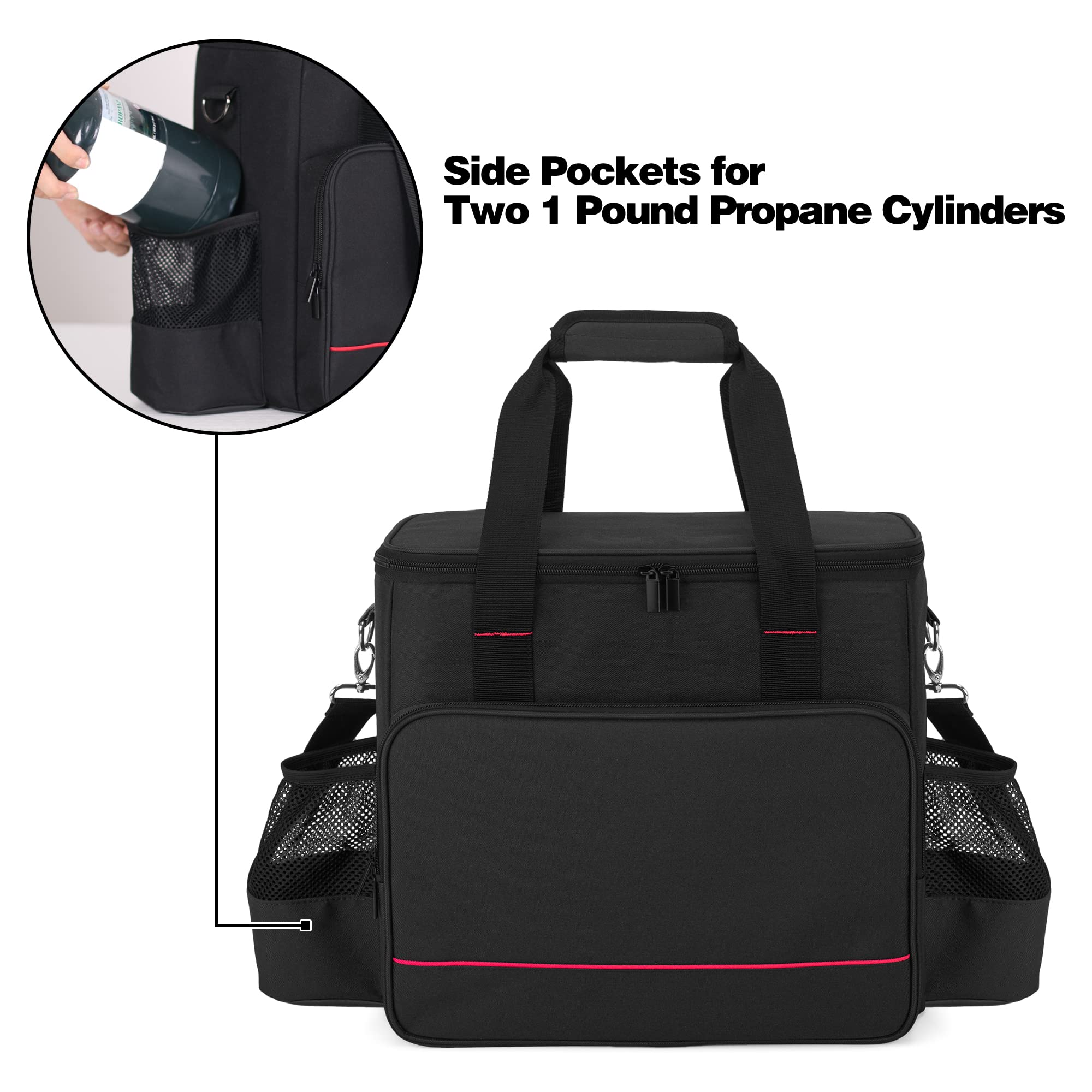 samdew Portable Heater Carry Bag Compatible with Mr. Heater MH9BX, Buddy Propane Heater Carrying Case with Pockets and Handles, Black, Bag Only