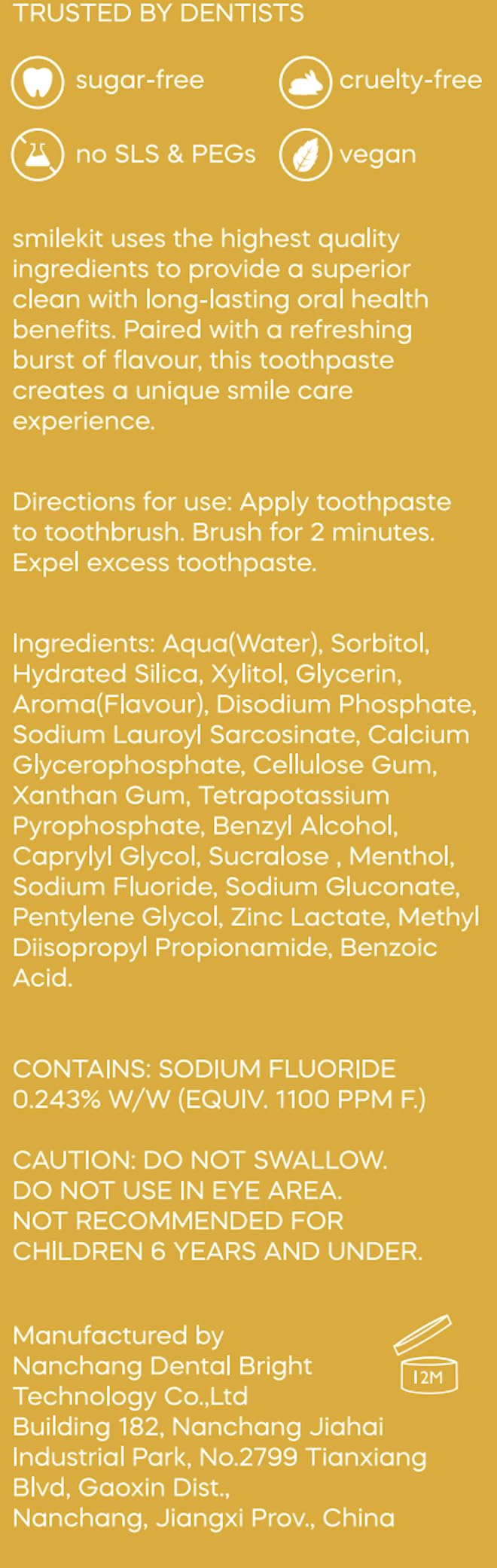 Mango Sorbet Flavoured Toothpaste (Mango Sorbet)