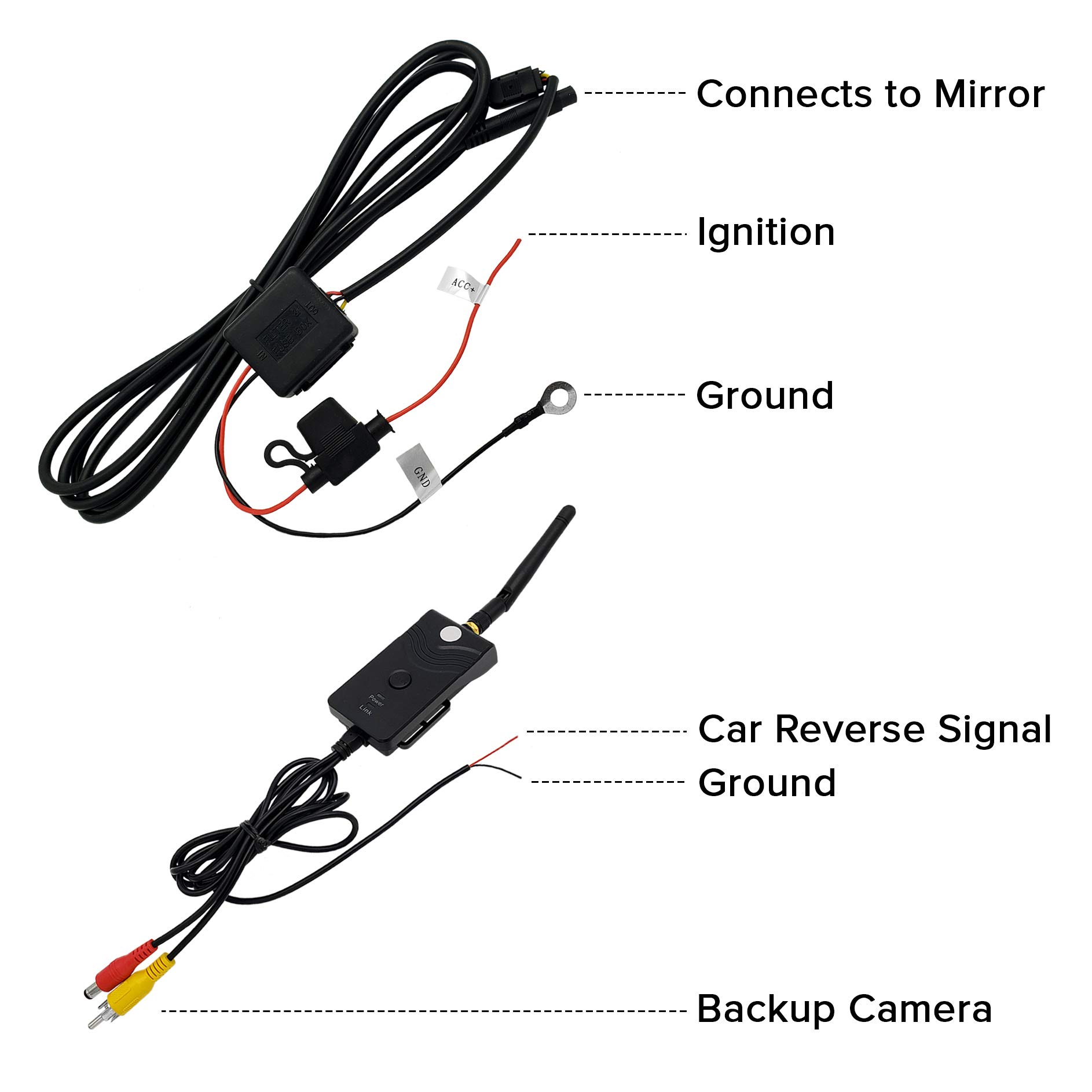 Master Tailgaters 10.5" OEM Rear View Mirror with 4.3" LCD Screen and Wireless Transmitter | Rearview Universal Fit | Auto Adjusting Brightness LCD | Anti Glare | Full Mirror Replacement