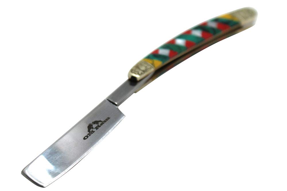 Old Ram Collection Barber Straight Razor Style Manual Folding Knife.. (Red)