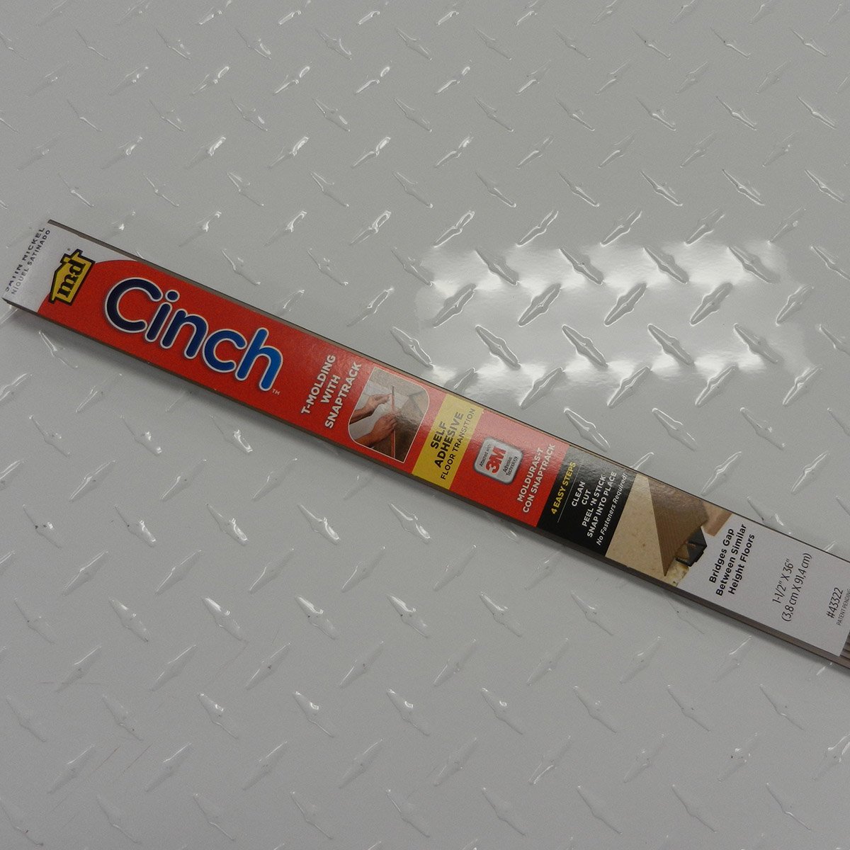 M-D Building Products Cinch T-Molding w/SnapTrack (Fluted) 36" Satin Nickel Satin Nickel