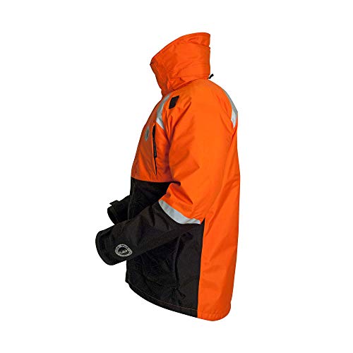 MUSTANG SURVIVAL - Catalyst Floatation Jacket (Orange-Black-M) - Harmonized Approval (CAN and US), 10k Waterproof, M-Tech Comfort System, Underarm ventiliation zips, D-Ring for Engine Kill Switch