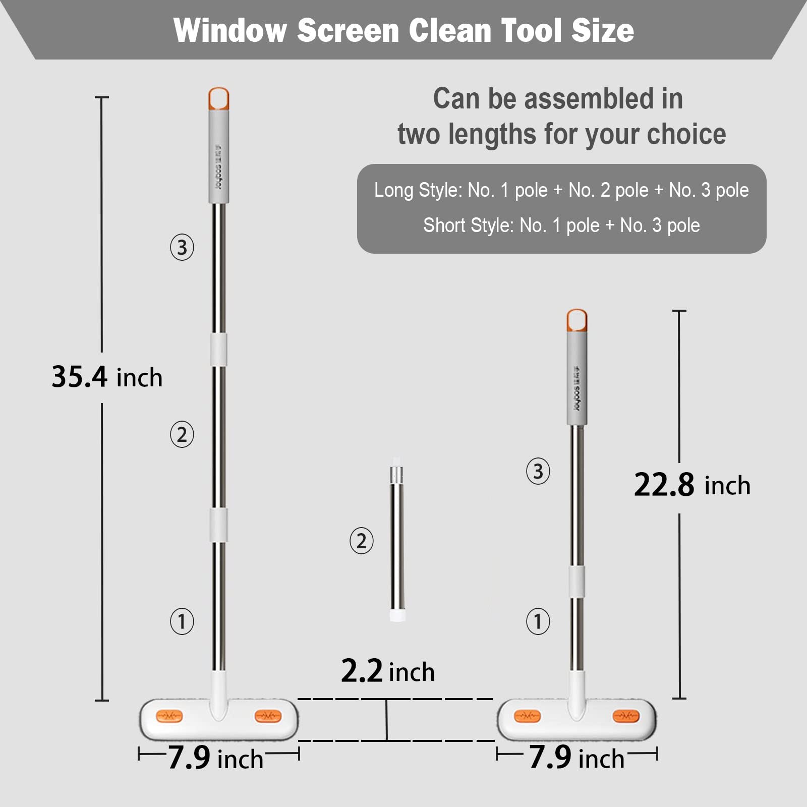 Window Mesh Screen Cleaning Brush - Household Window Cleaner Tool - Multi Brush for Window Screen - Long Handle Window Screen Cleaner Brush for Screen Door, Screened-in Porch, etc