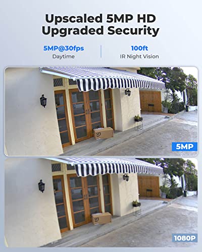 REOLINK Outdoor Security Cameras, Home Security Camera System for 5MP POE IP Surveillance, Smart Human/Vehicle Detection, Work with Smart Home, Up to 256GB microSD Card, RLC-510A(Pack of 2)