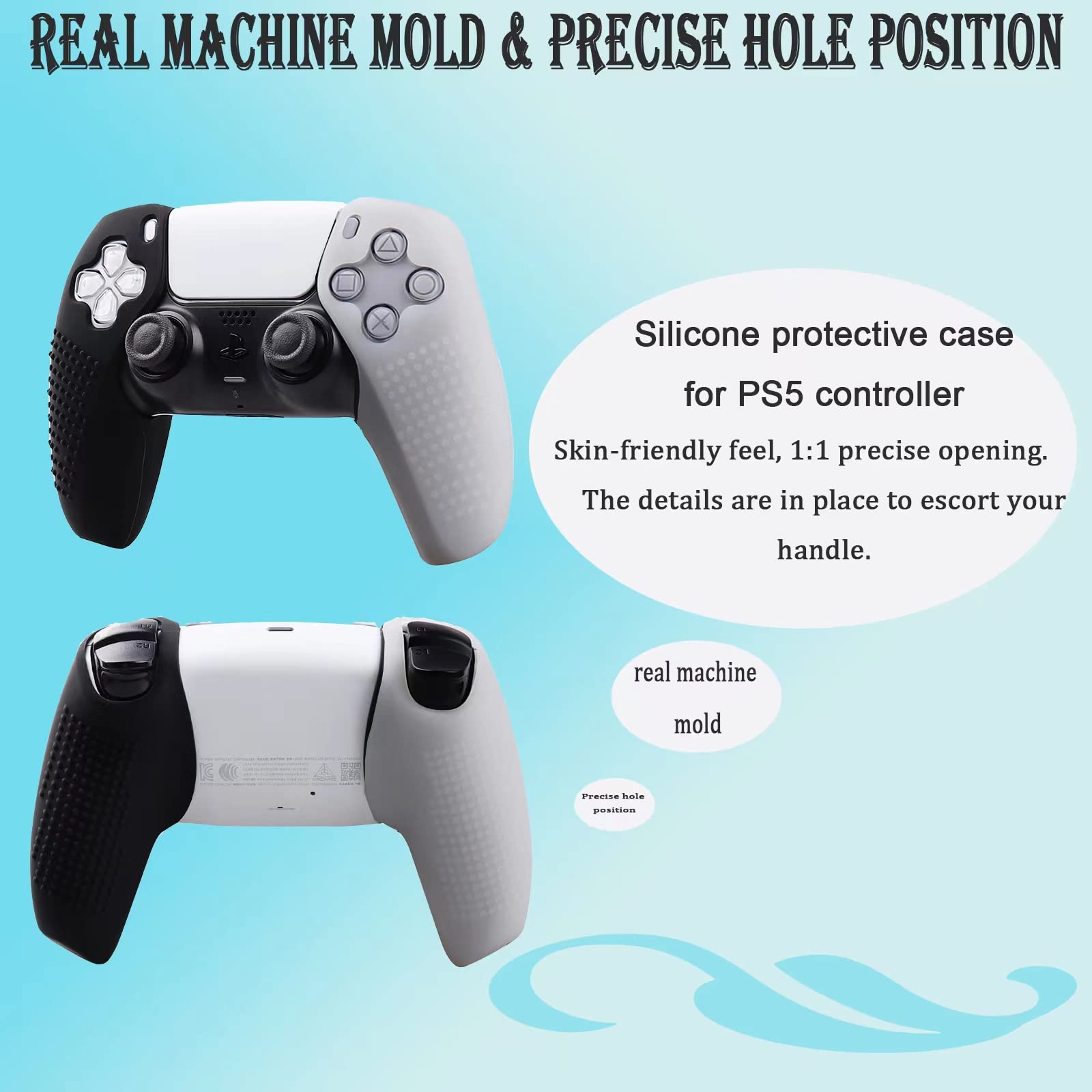 Toxxos PS5 handle split silicone protective cover particle anti-fall non-slip protective cover ps5 handle silicone cover (white)