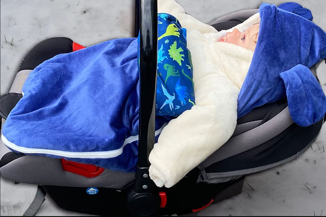 Winter Stroller Cover Baby Car Seat Cover Thicken Comfortable Stroller Bunting Bag Dinosaur