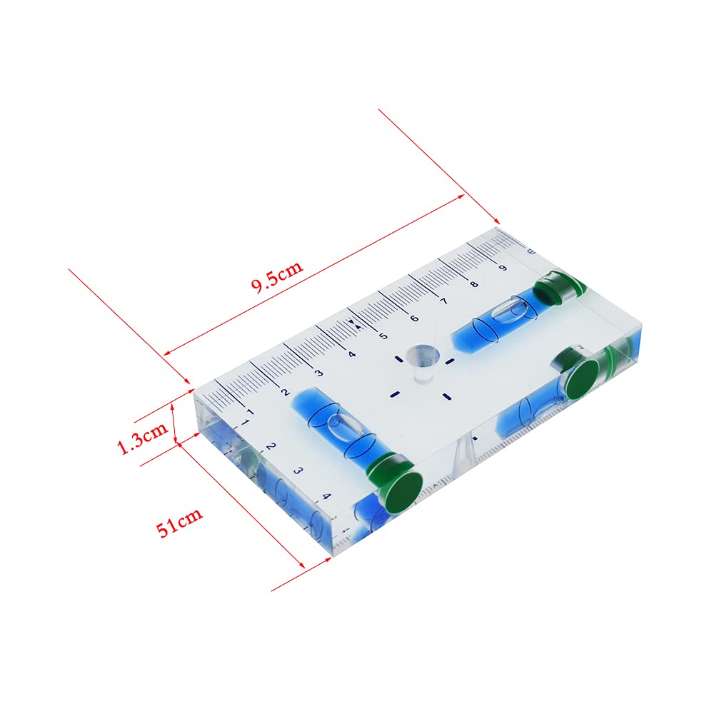 XMLEI Transparent cuboid high precision T level integrated small household magnetic level bubble level(95X51X13mm) (g549810)