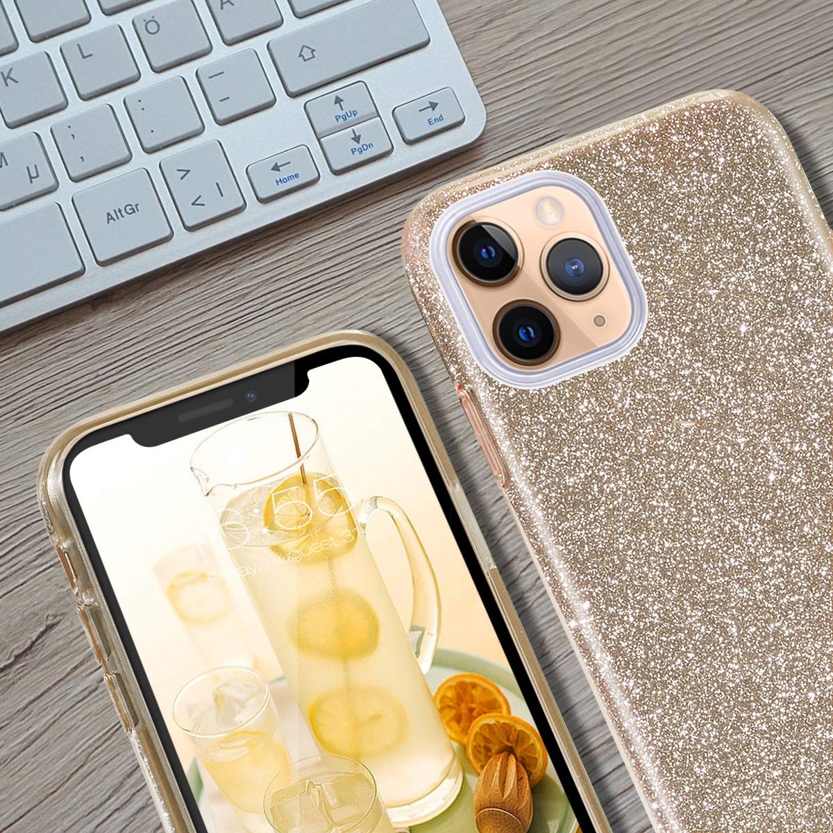 MATEPROX Compatible with iPhone 11 Pro Max case,Bling Sparkle Girls Women Protective Case for iPhone 11 Pro Max 6.5 inch(Gold)