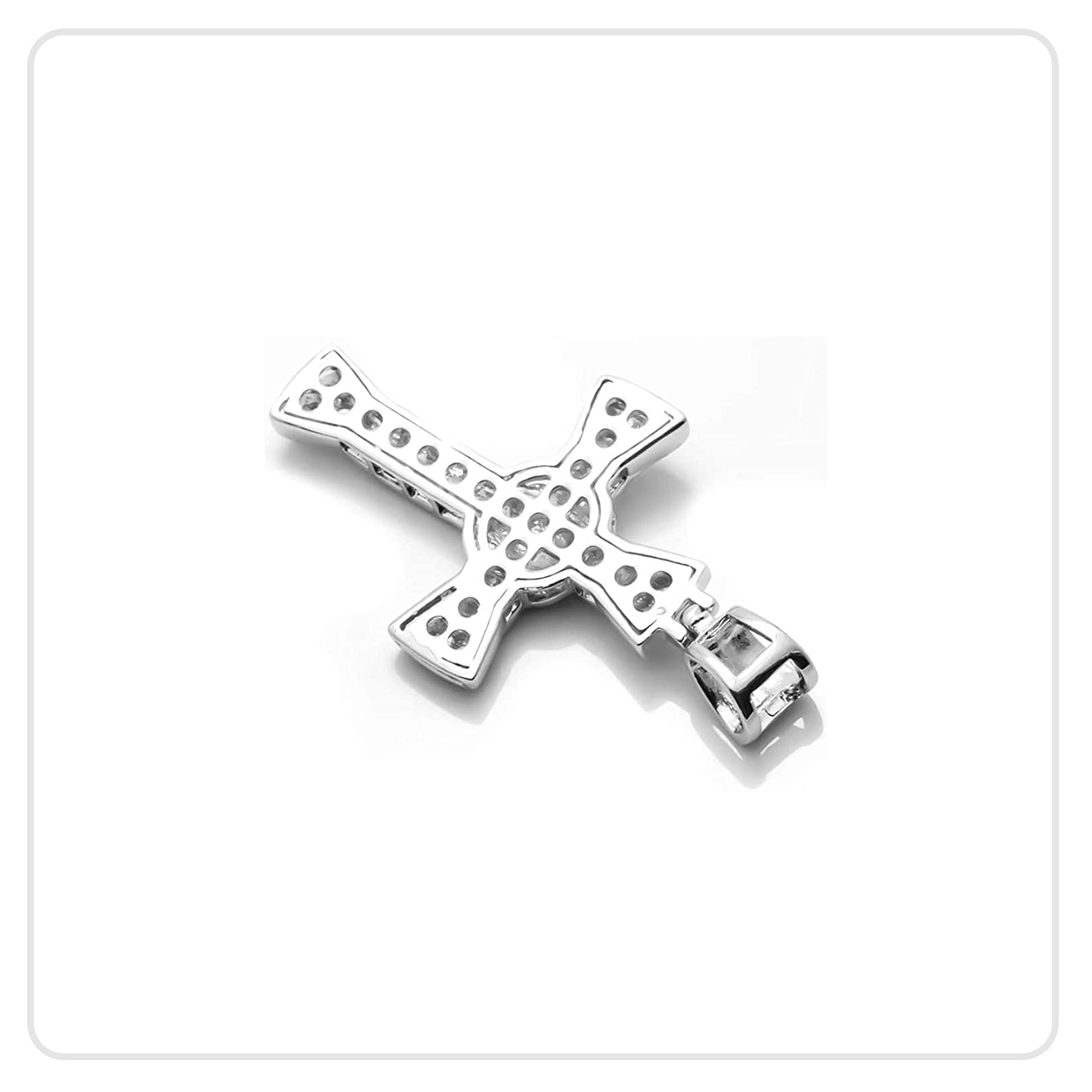 Nsitbbuery Hip Hop DJ Rapper Cross Pendant Iced Out Necklace