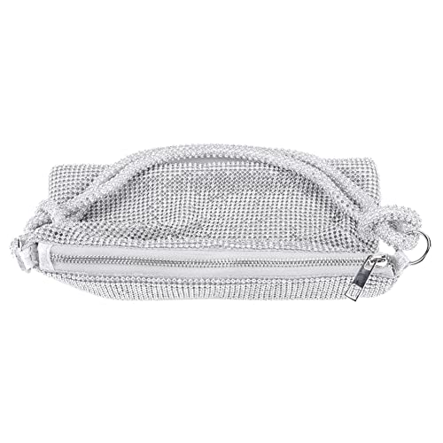 Rhint tch Bag Hobo Bag, Women Shiny Pue Evening Unrarm Shoulr Bags for Dinner Party Wedding