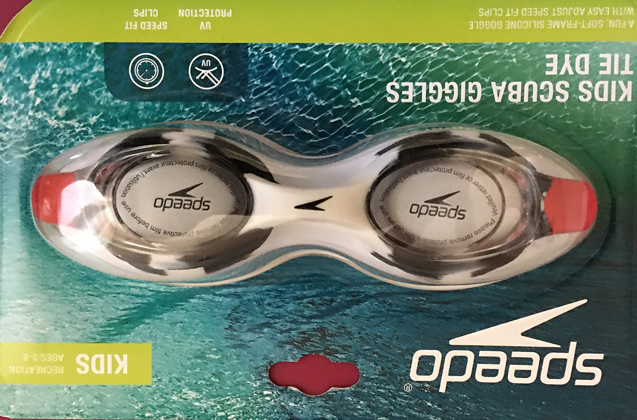 Speedo Kids Scuba Giggles Tie Dye Goggles - White / Clear