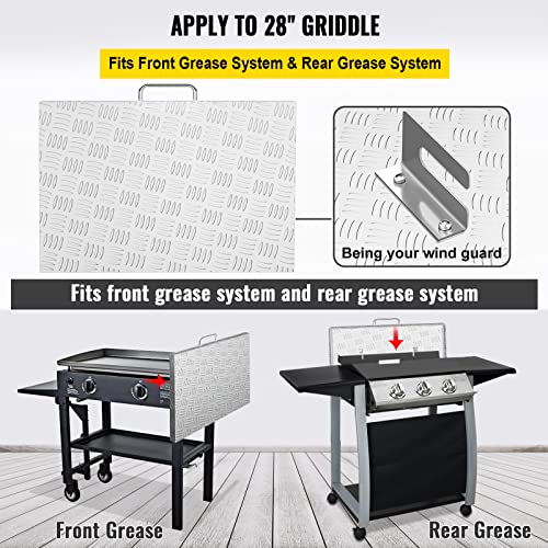 VEVOR Griddle Cover, Compatible with Blackstone 28" Griddle, Light Aluminum Diamond Plate Sheet Grill Lid with Stainless Steel Handle for Outdoor BBQ Black Stone Grill Accessories, Silver
