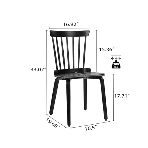 loniko DJWSY01 Dining Chairs, 2PCS, Black