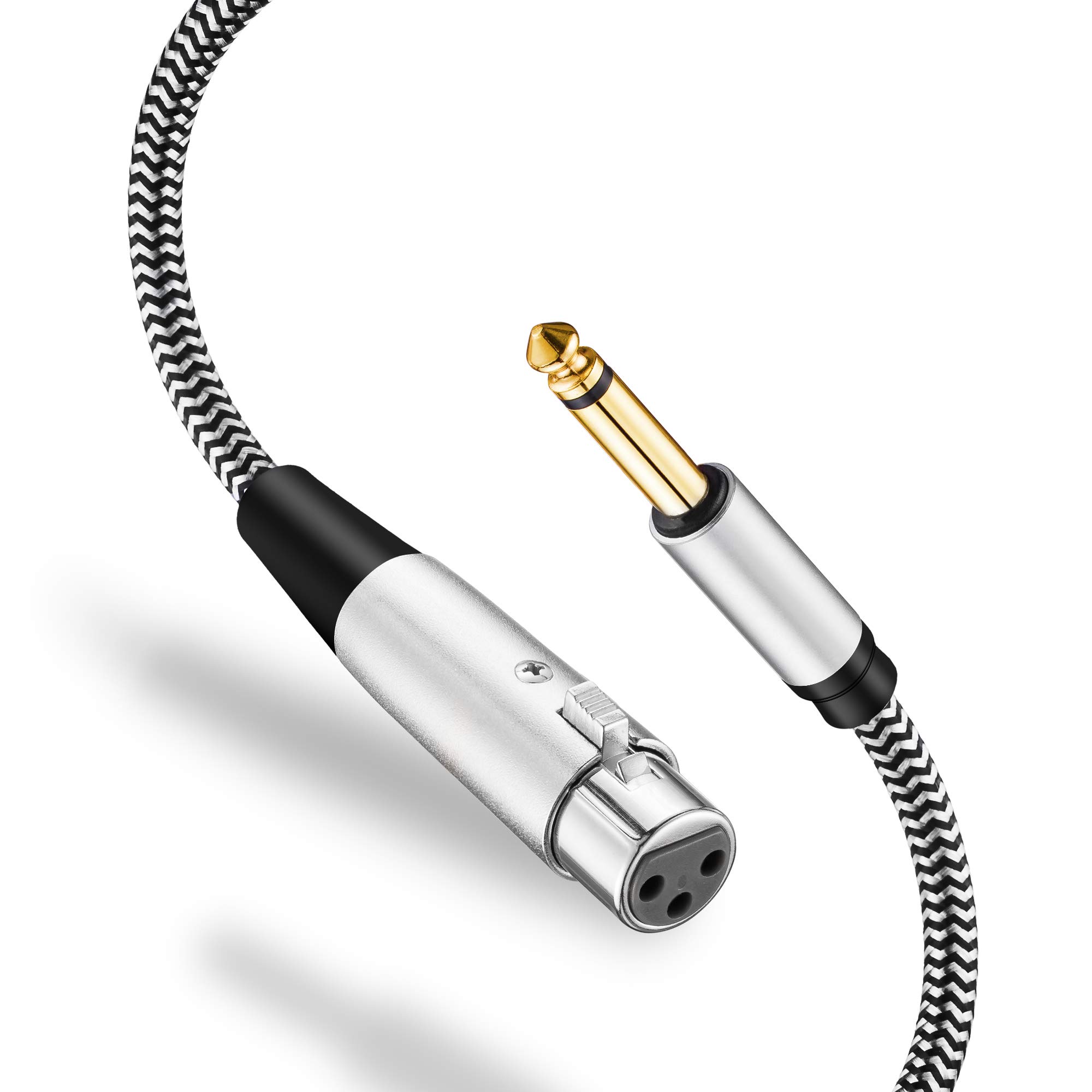 MORELECS XLR to 1/4 TS Microphone Cable 6 Feet, 1/4 to XLR Unbalanced XLR Female to 1/4 (6.35mm) Cable Heavy Duty Microphone Cable
