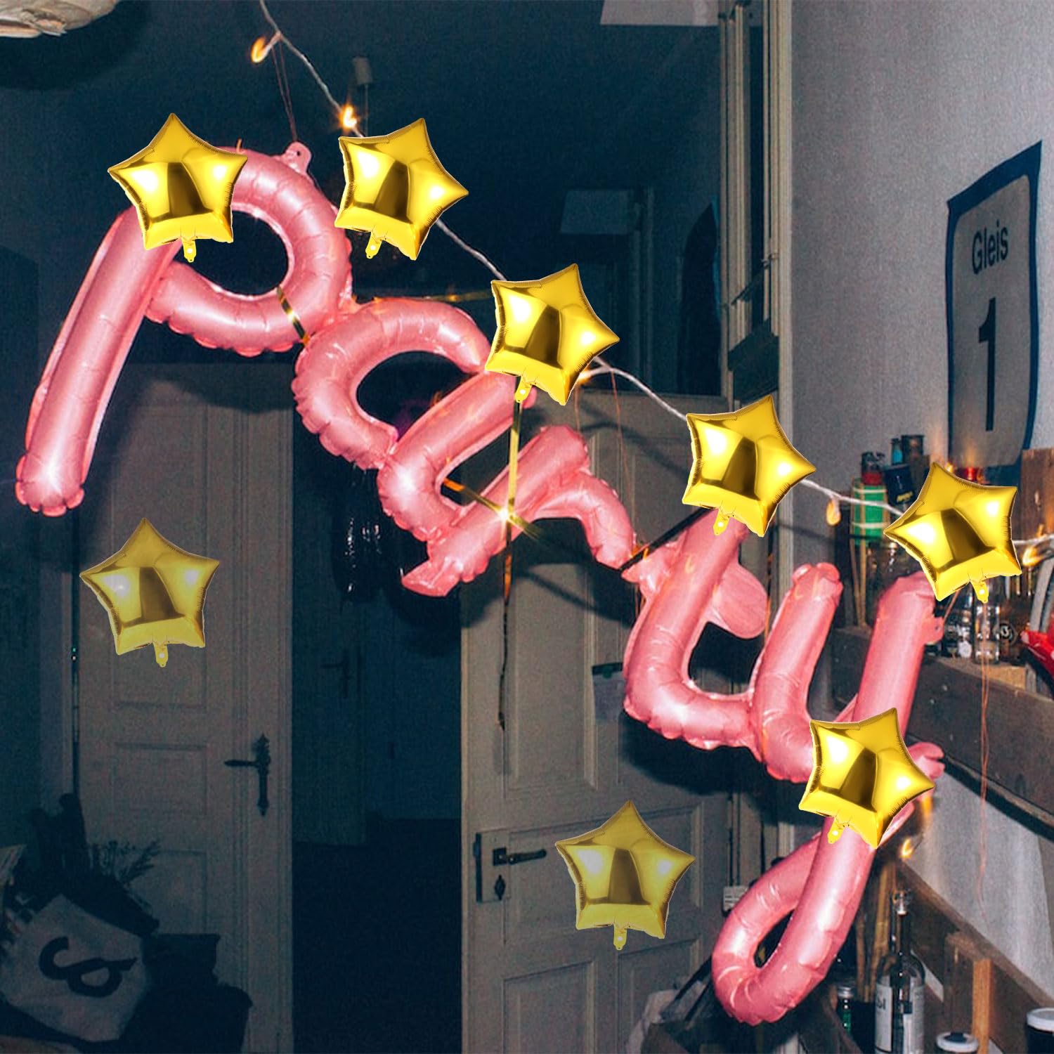 LUTER 50pcs Gold Star Shaped Foil Balloons, 5 Inch, Self Sealing, for Wedding, Baby Shower, Birthday Party Decoration