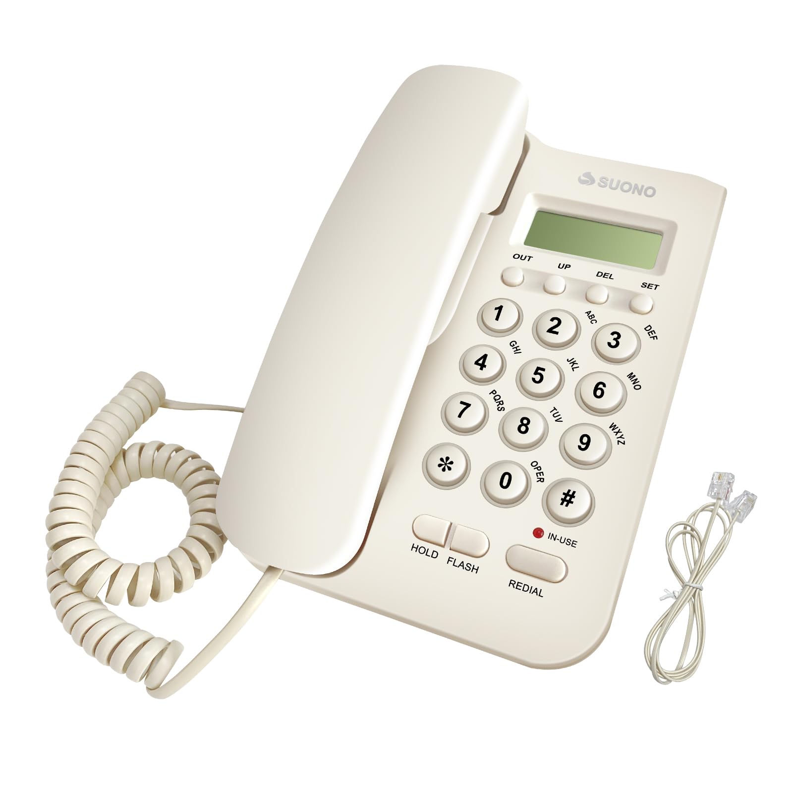 Wired Telephone, Desktop Telephone, Fixed Telephone, Caller ID Telephone, Front Desk Home Office with Call Display and Other Multi Scene Telephone Sets (White)