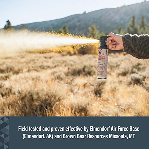 SABRE Frontiersman 9.2 fl oz. Bear Spray, Maximum Strength 2.0% Major Capsaicinoids, Powerful 35 ft. Range Bear Deterrent, Outdoor Camping & Hiking Protection