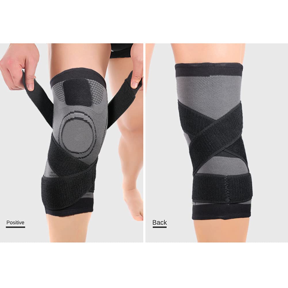 NuCamper Knee Brace for Arthritis Pain,Adjustable Compression Sleeve for Men Women Pain Relief,Knee Support for Injury Recovery, Meniscus Tear,Runing,Sports,Workout (Black, Medium)