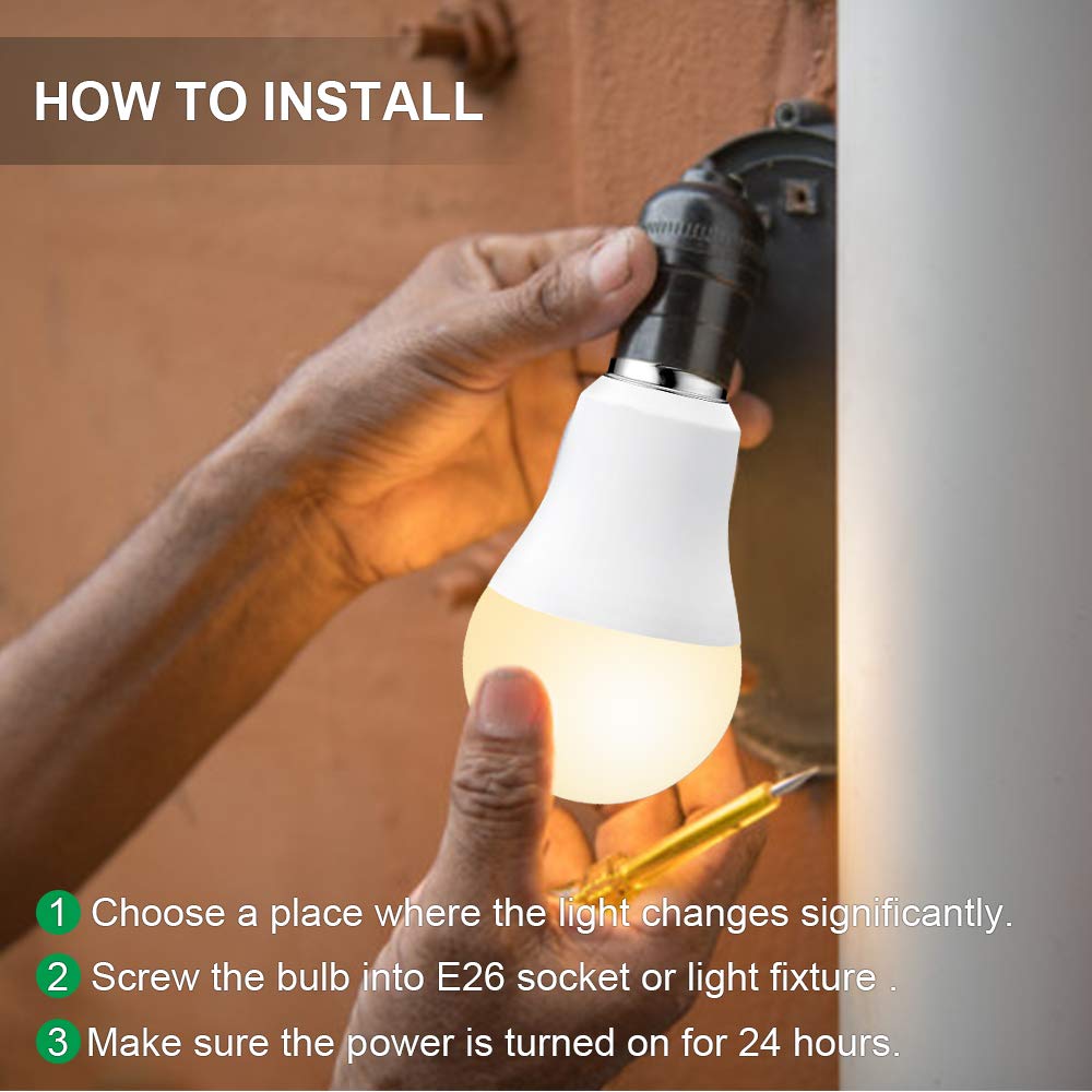 NAWVACE Light Bulb LED Outdoor Lighting, Warm White 3000K, 9W(60W Equivalent) 900LM E26 A19, 6-Pack