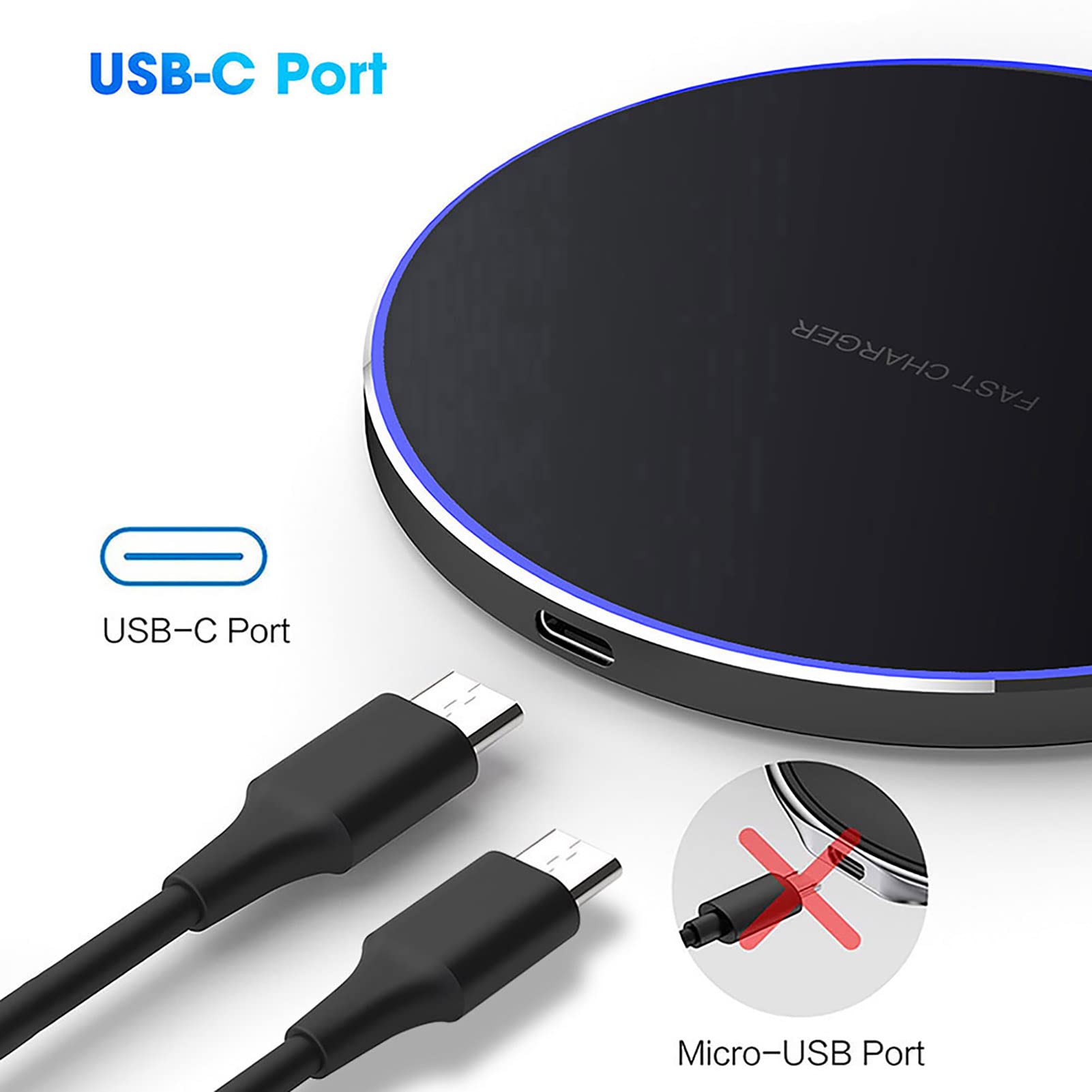 Wireless Charger 20W Max Fast Wireless Charging Pad Compatible with iPhone 11, 12, 13, 14 Pro/Pro Max, XS, XS Max, XR, 8 Plus, AirPods Pro/3/2; for Samsung Galaxy/Note, Galaxy Buds (Gary with Adapter)