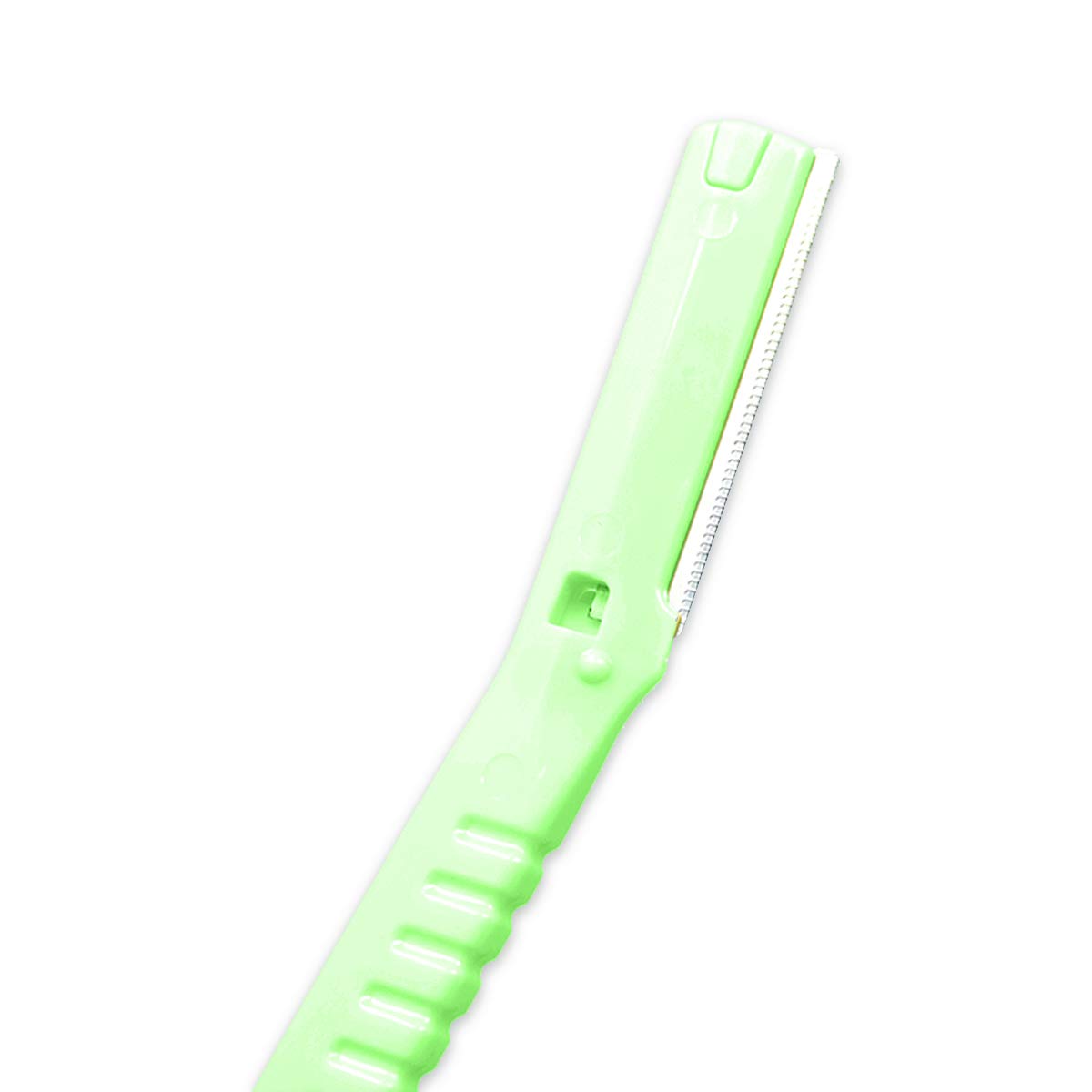 Multipurpose Facial Razor & Eyebrow Shaper With Fitted Cover/Straight Blade Style/Green Yellow Pink 3 Pack