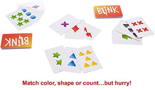 Mattel Games Reinhard Staupe's Blink Family Card Game, Travel-Friendly, with 60 Cards and Instructions, Great for 7 Year Olds and Up