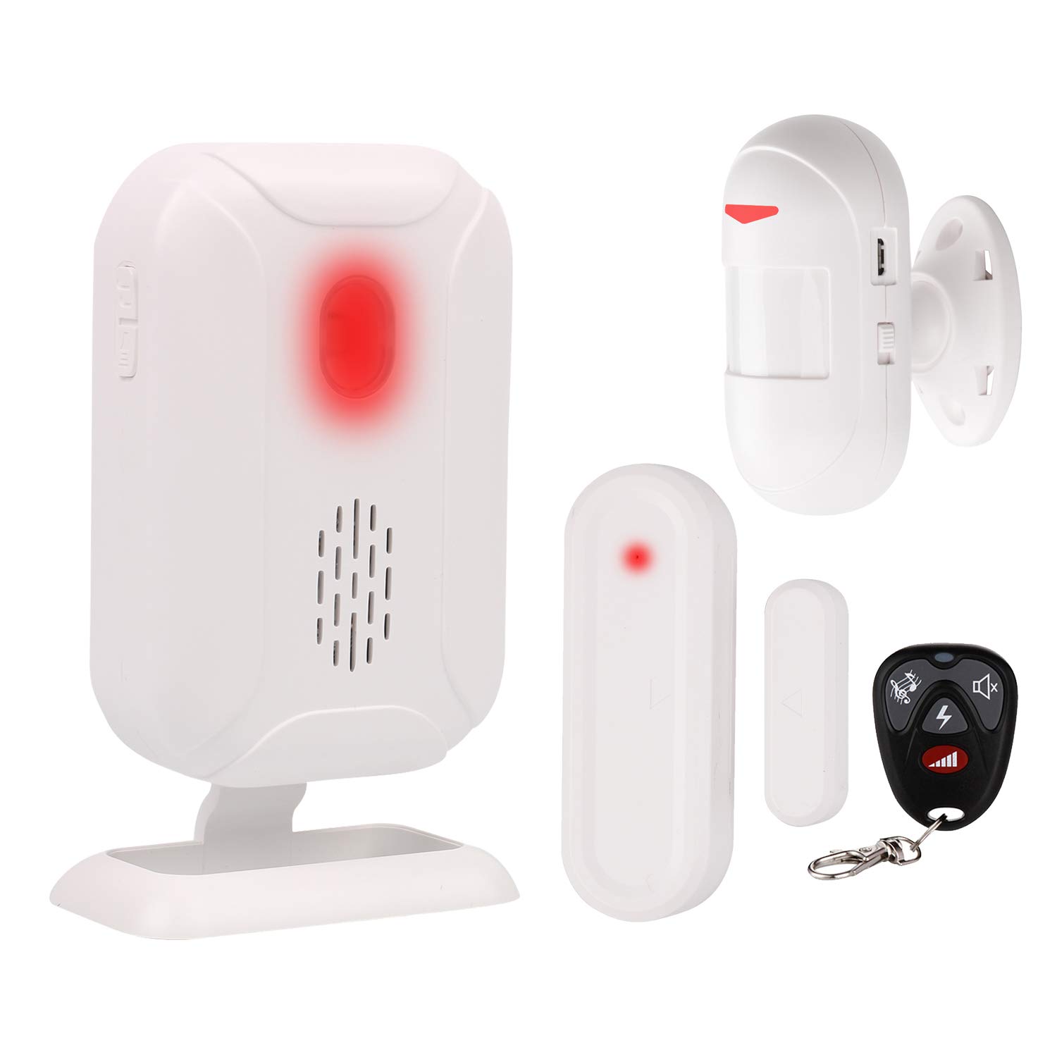 Mengshen Motion Sensor Alarm Kit for Home Apartment Garage Office Security Support 5 Modes; 36 Tunes; Long Transmission Distance (Remote Control Included)