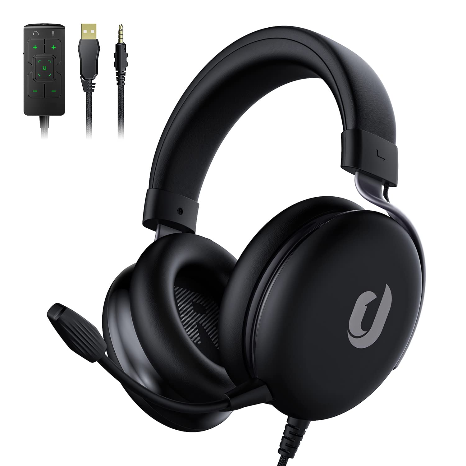 SENZER Gaming Headset with Microphone - 7.1 Surround Sound, Lightweight & Ultra-Soft Memory Foam Cushion, Detachable Noise Canceling Mic - for PC PS4 PS5 Xbox One, Xbox Series X|S, Switch Mobile