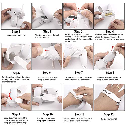NexiGo Touch Controller Grip Cover & Knuckle Strap Set for Oculus Quest 2, Anti-Sweat Waterproof Anti-Throw Silicone VR Headset Accessories Set, Matte White
