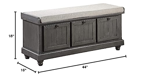 Lexicon Ganza Lift-Top Storage Bench, 44-Inch, Gray