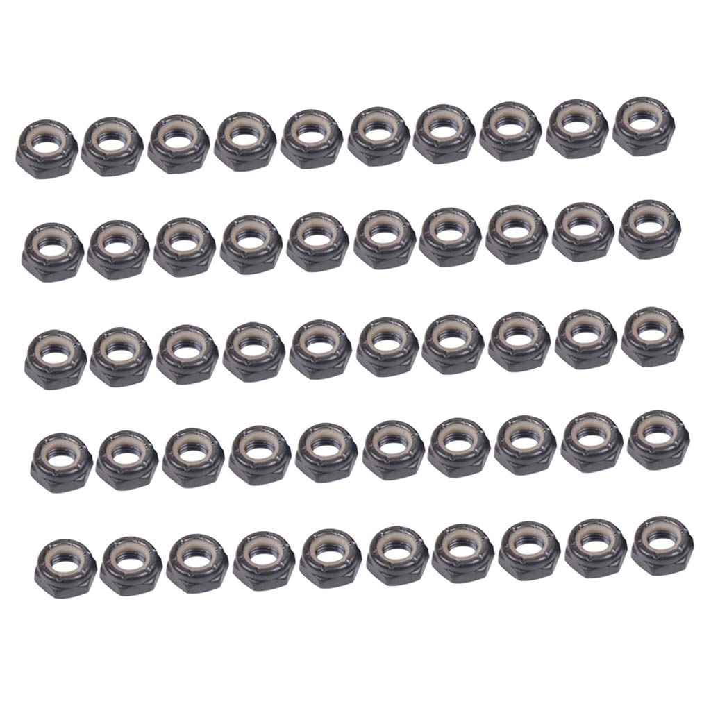 menolana 50pcs Axle Nuts for Skateboard Longboard Trucks Skateboarding Accessories