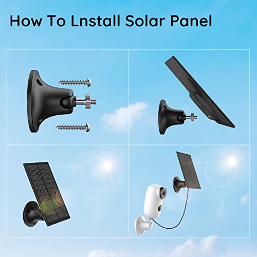 Solar Panel Camera USB Charger: 5v Outdoor Panels Charging Security Wireless Cameras via Micro USB Port - Power Supply for Weatherproof Outside Rechargeable adorcam Surveillance Camera