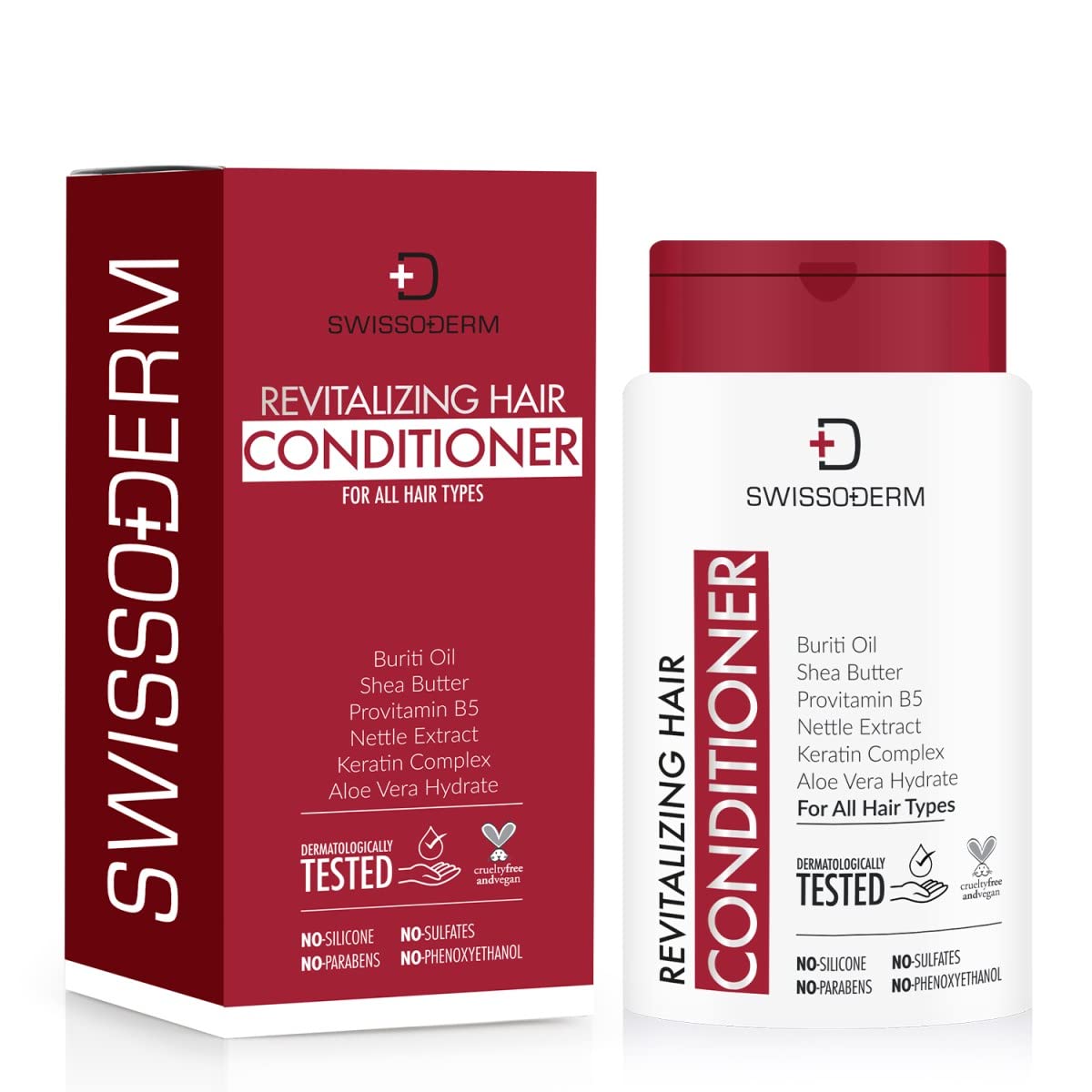 SWISSODERM Revitalizing Hair Conditioner for Damaged and Dry Hair, Saloon Crafted Keratin Moisturized Deep Conditioner for Shine, 300 ml