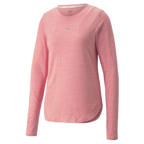 PUMA Women's Cloudspun Long Sleeve Tee, Carnation Pink Heather, Large