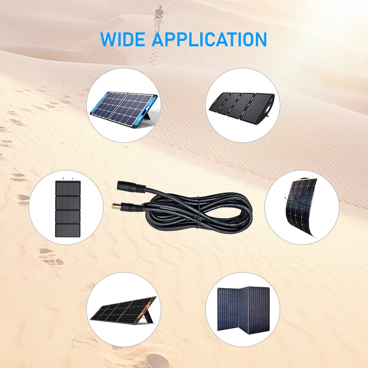 XTAR DC7909 8mm Extension Cable,10Ft 3M DC 8mm Cord Female to Male Cable Connector for XTAR SP100 Solar Panel Solar Generator Portable Power Station 14AWG