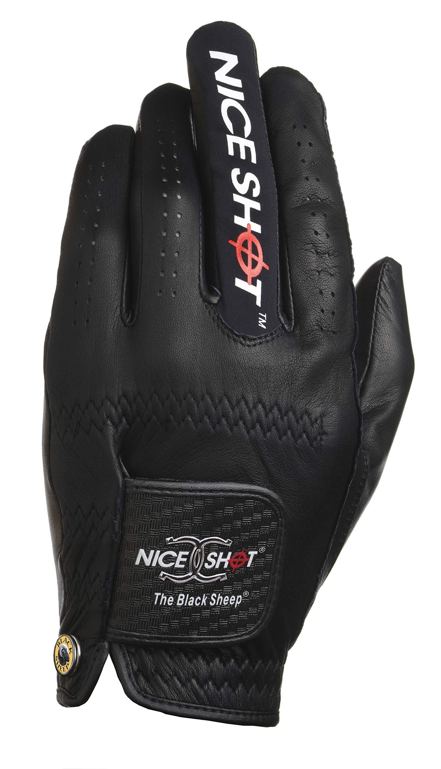 Nice Shot Bundle The Bird Men's Right Hand XLarge Black Cabretta Leather Golf Glove Patented Design Golf Tees - Express Yourself - 3 1/4 Inch Golf Tees - 12 Pack